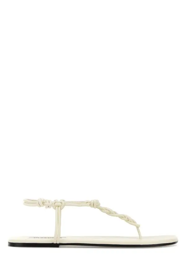 JIL SANDER Tangle Leather Sandals - White