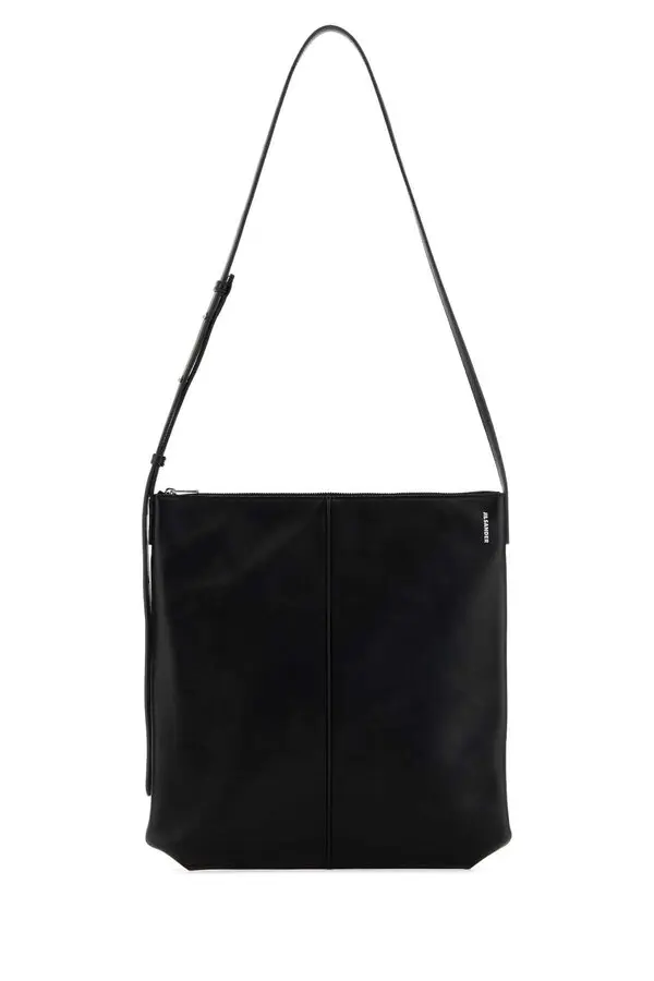 JIL SANDER Linea Mini Leather Crossbody Handbag - Black
