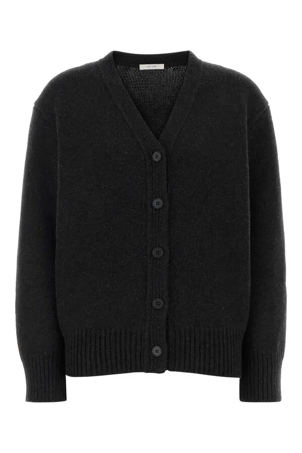 THE ROW Slate Stretch Cashmere Blend Pranavi Cardigan