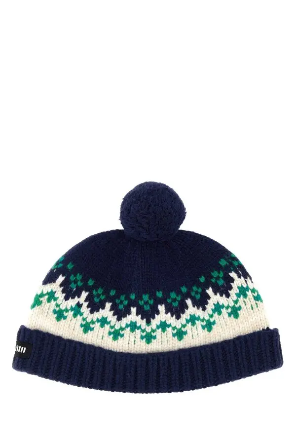 Miu Miu Embroidered Virgin Wool Beanie Hat