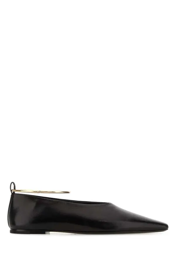 JIL SANDER Ovine Leather Ballerina Flats - Black