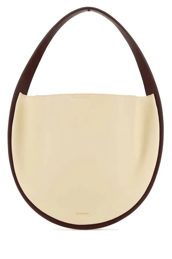 JIL SANDER Mini Pivot Shoulder Handbag, Ivory Leather