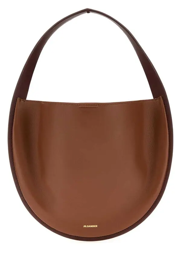 JIL SANDER Caramel Leather Pivot Mini Shoulder Handbag, 25 Cm