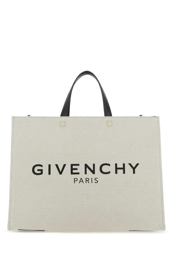 Givenchy Medium Canvas Shopping Handbag - White