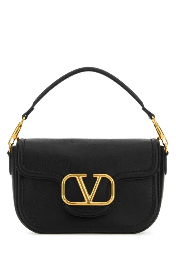Valentino Garavani Alltime Mini Shoulder Handbag In Calf Leather, 23.5w X 18h X 8d Cm - Black