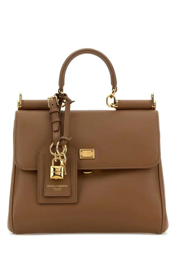 Dolce & Gabbana My Sicily Leather Handbag, 21 X 19 X 14 Cm With Adjustable Shoulder Strap