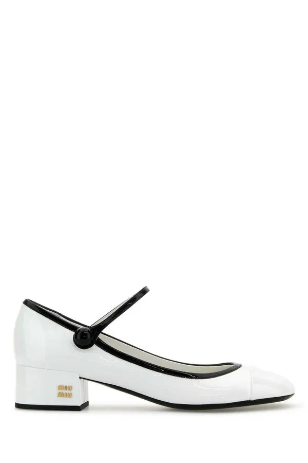 Miu Miu Leather Mary Jane Pumps With Block Heel