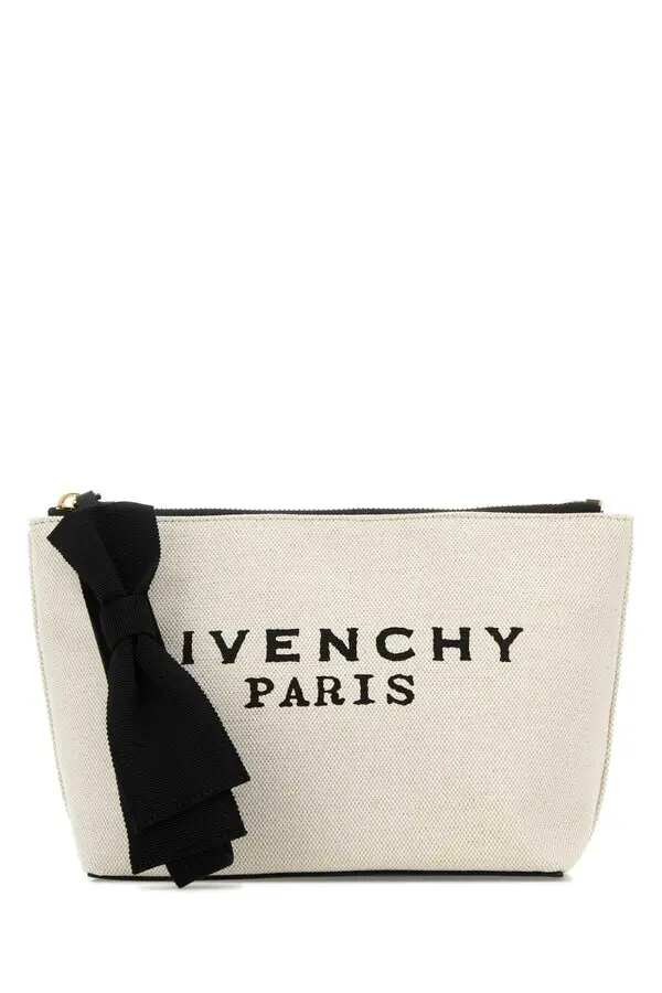 Givenchy Mini Ivory Canvas Pouch Handbag
