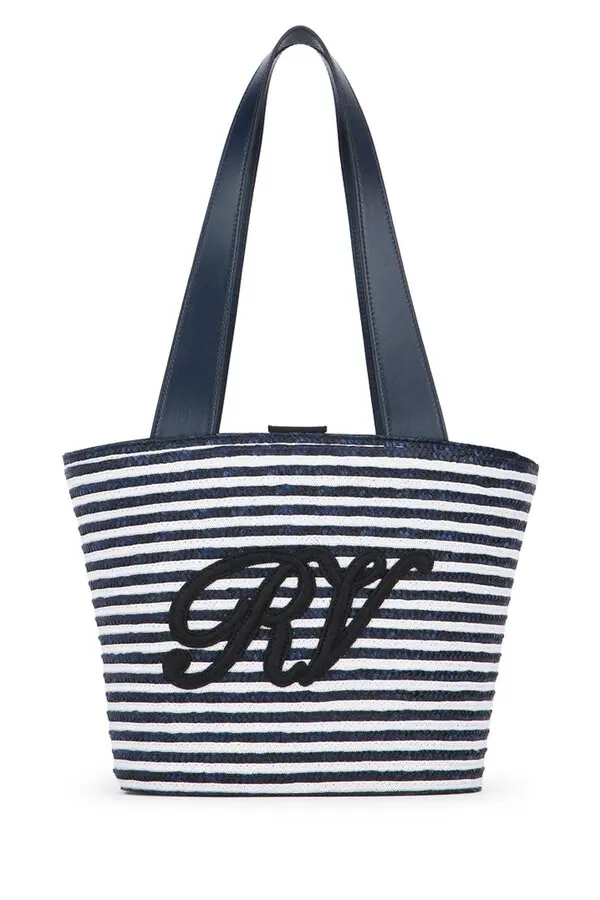 ROGER VIVIER Mini Straw Panier Handbag - Bluchiaro