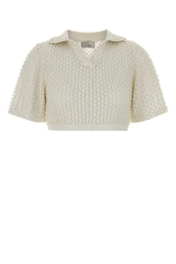 Giuseppe Di Morabito Crochet Polo Shirt - White