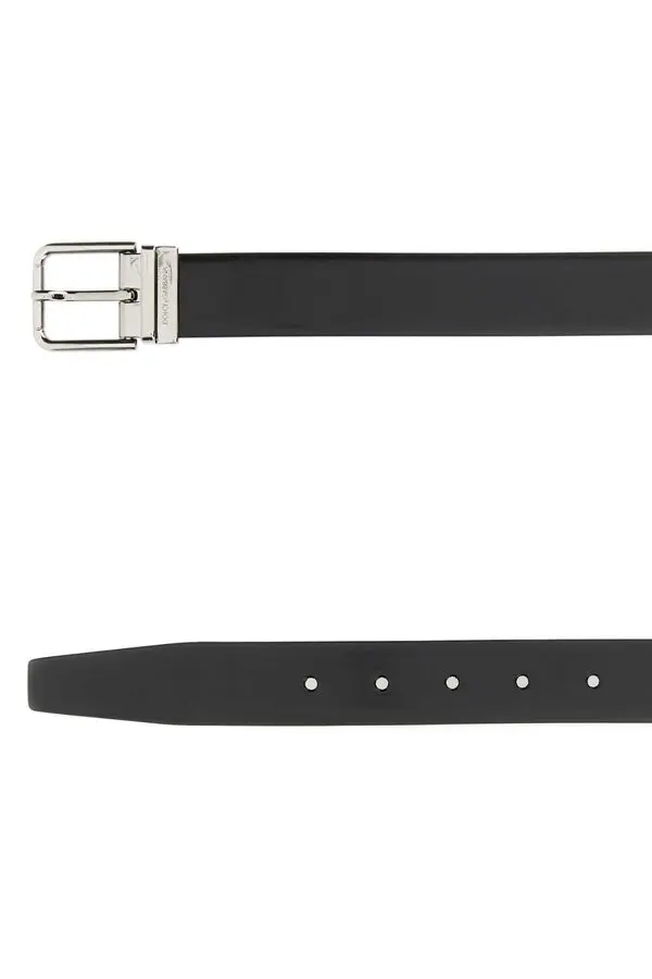Dolce & Gabbana 3 Cm Leather Belt With Silver-tone Metal Finishing