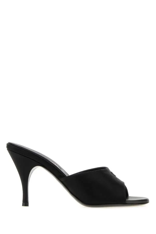Miu Miu Mini Satin Flat Sandals With 3.3 Inch Heel