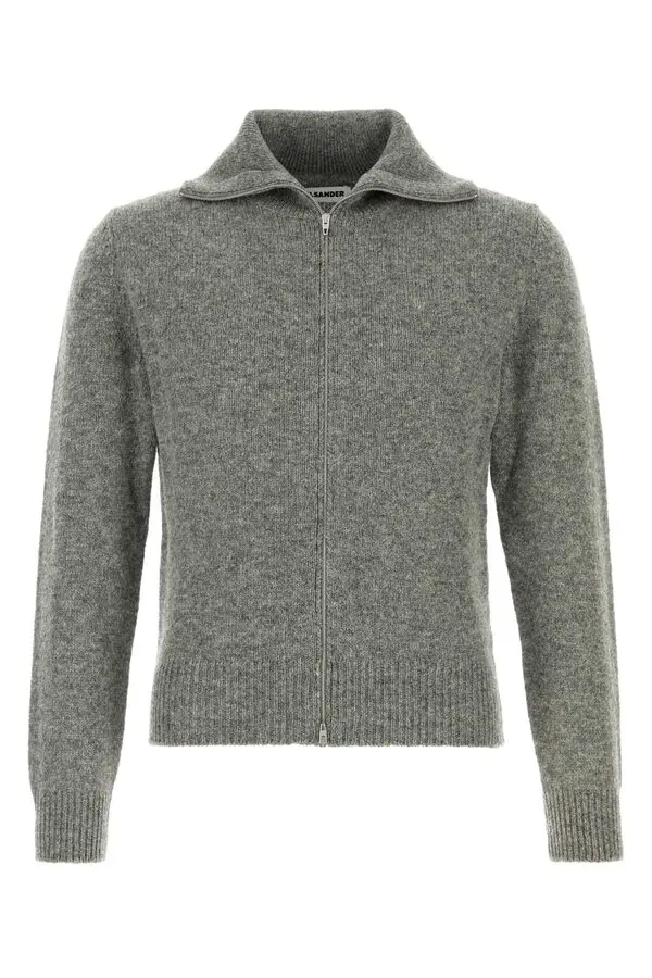 JIL SANDER Wool-blend Cardigan - Grey