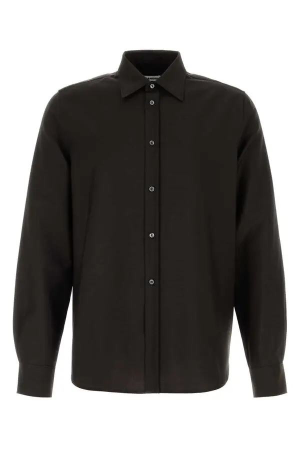 JIL SANDER Wool-mohair Blend Shirt - Brown