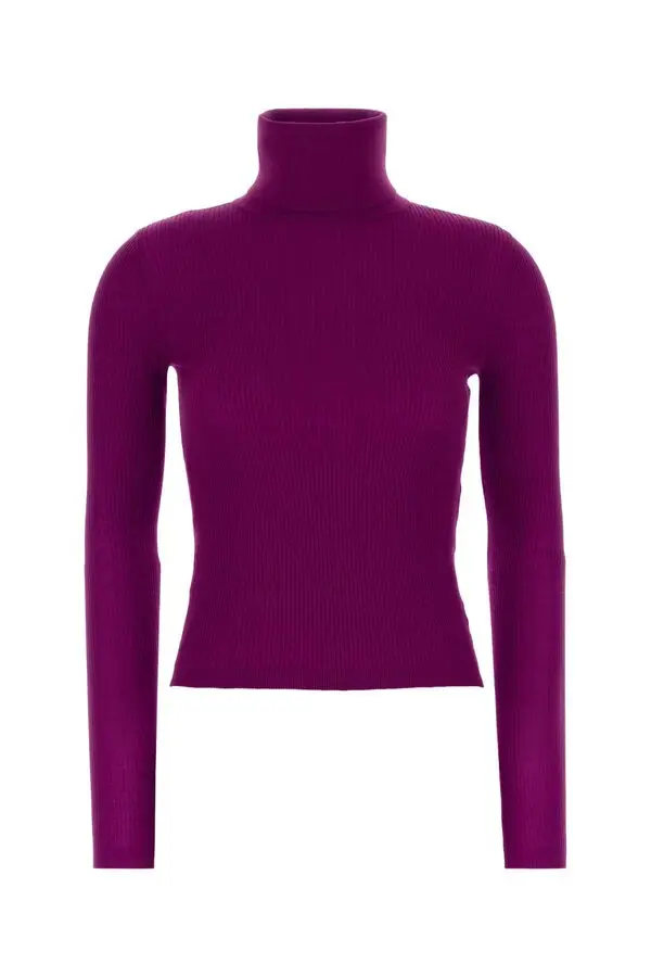 Saint Laurent Ribbed Turtleneck Sweater In Cashmere Blend