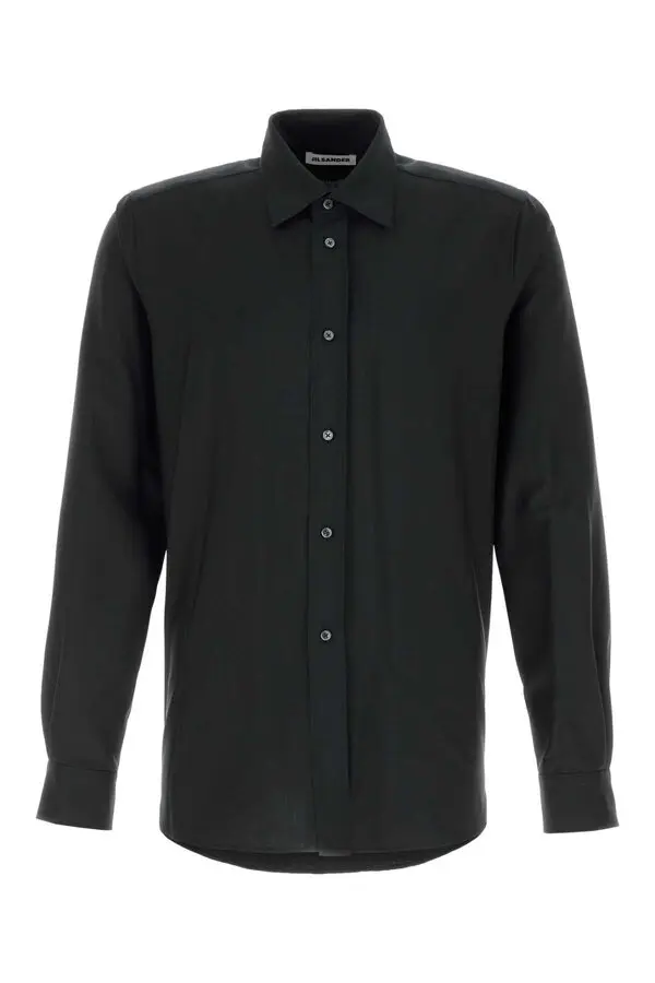 JIL SANDER Wool-mohair Blend Button-up Shirt