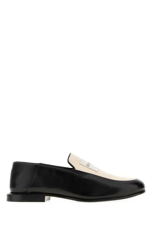 Givenchy Leather And Canvas Label Loafers - Multicoloured