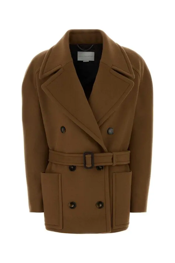 Stella McCartney Double Breasted Wool Jacket With Belt