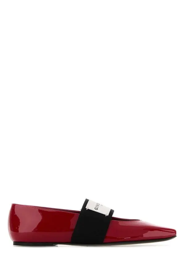 Givenchy Squared Leather Ballerinas - Red