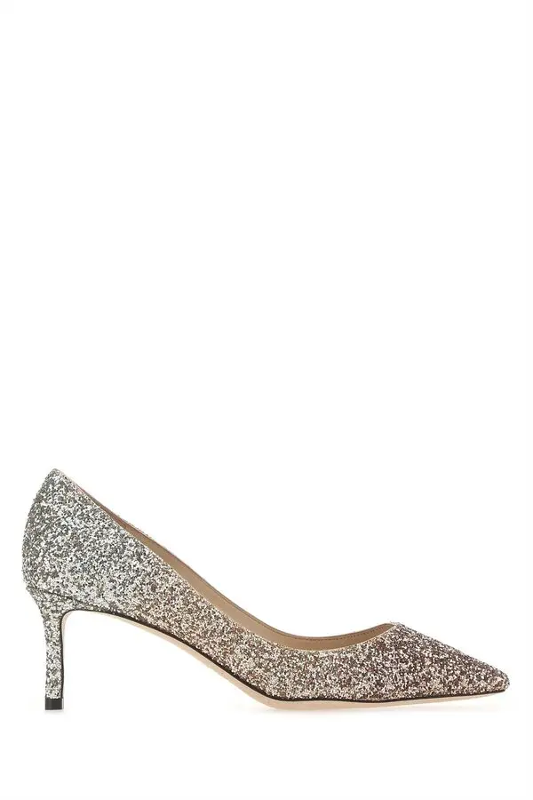 JIMMY CHOO Embellished Glitter Leather Pumps - Multicoloured