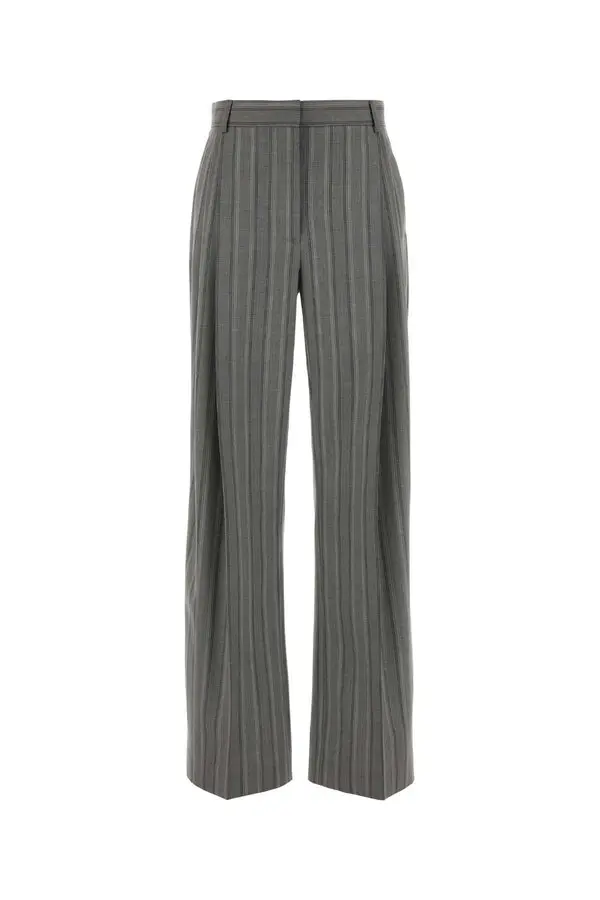 Stella McCartney Embroidered Wool Striped Tailored Trousers