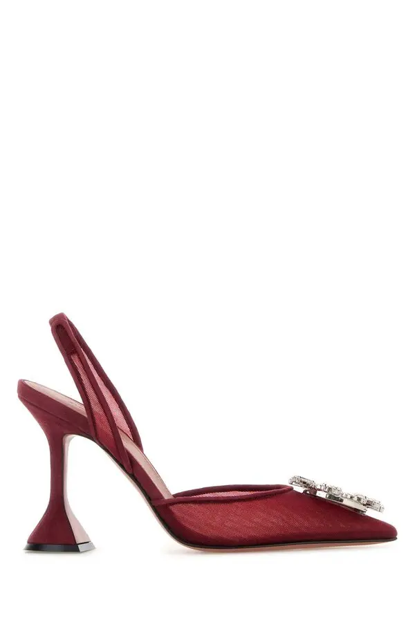 Amina Muaddi Tiziano Mesh Slingback Pumps