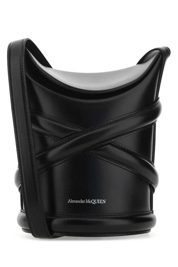 Alexander McQueen Curve Bucket Handbag In Leather