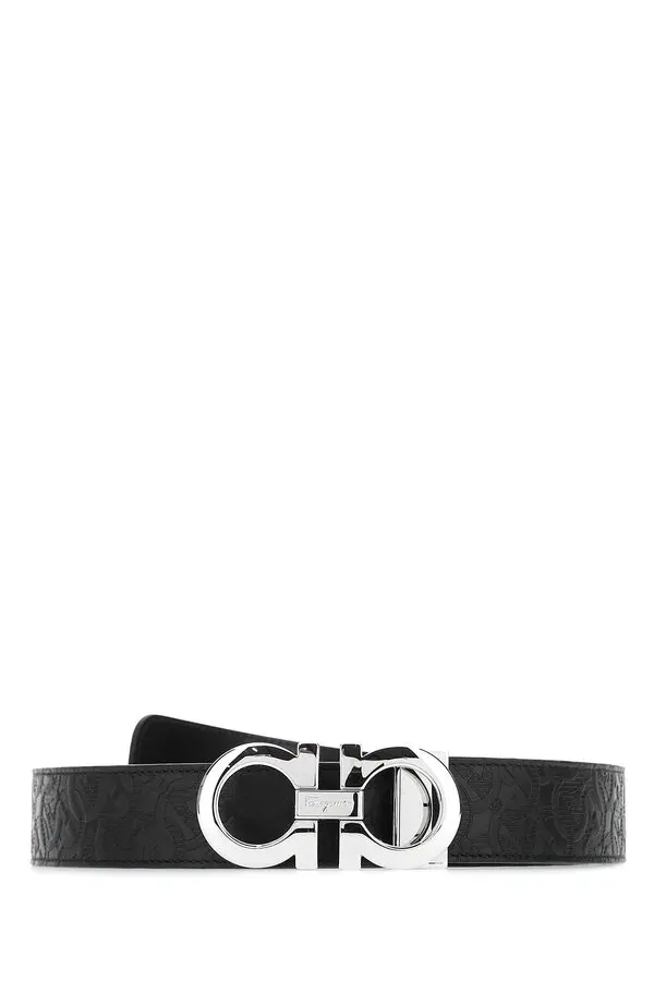 FERRAGAMO 3.5 Cm Reversible Calf Leather Belt With Silver-tone Hardware