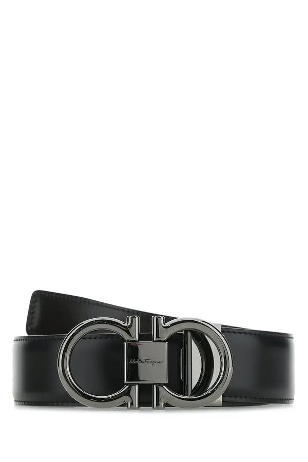 FERRAGAMO Double Adjustable Calf Leather Belt - Nerohickory