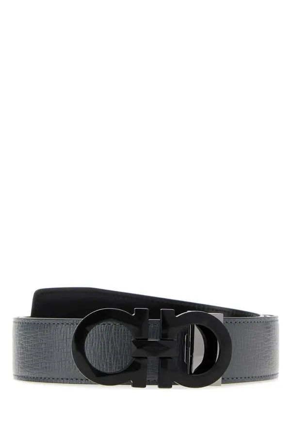 FERRAGAMO 3.5 Cm Dark Leather Reversible Belt