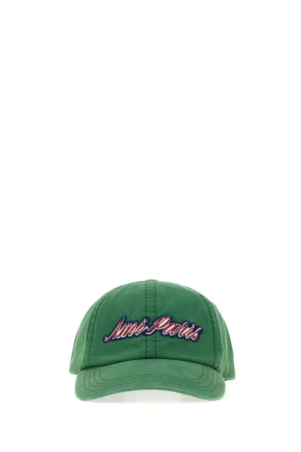 AMI Paris Cotton Baseball Cap - Green