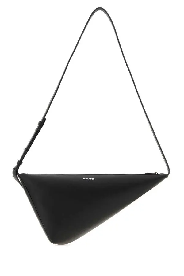 JIL SANDER Triangle Leather Crossbody Handbag With Adjustable Strap