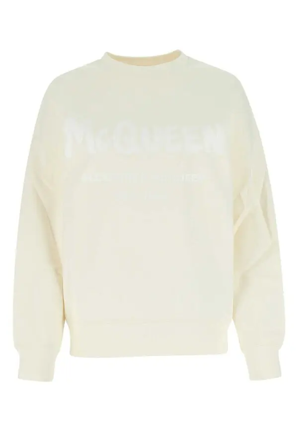 Alexander McQueen Oversize Cotton Sweatshirt - White