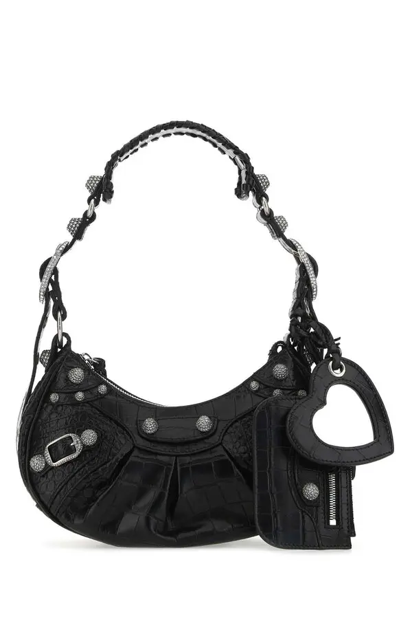 Balenciaga Mini Leather Shoulder Handbag - Black