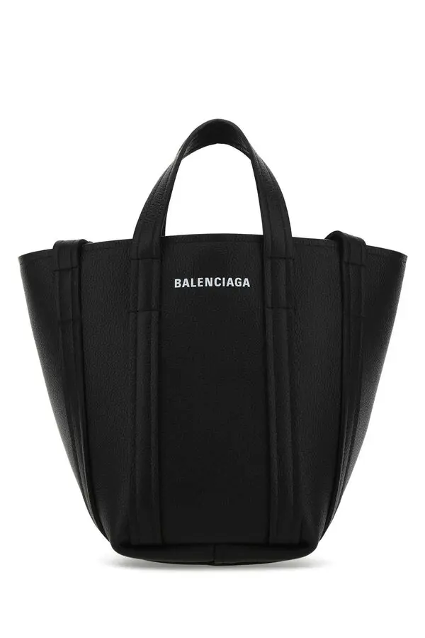 Balenciaga Everyday Xs Leather Handbag With Adjustable Shoulder Strap - Black