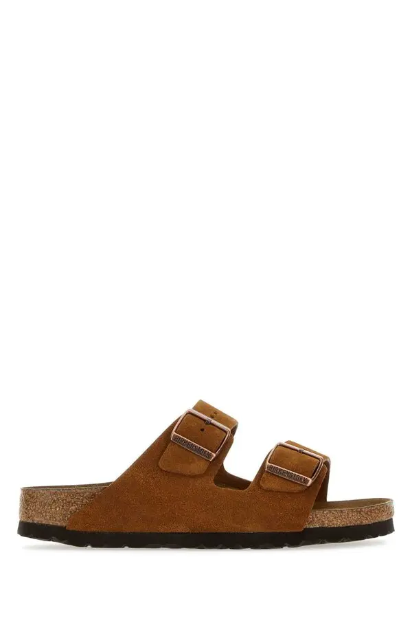 BIRKENSTOCK Arizona Suede Mini Slide Slippers - Camel
