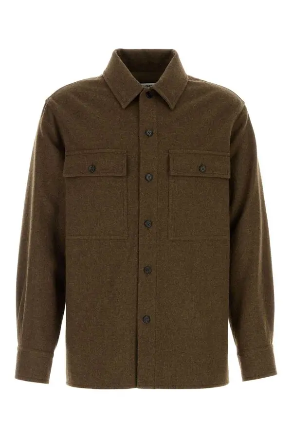 JIL SANDER Khaki Wool Shirt