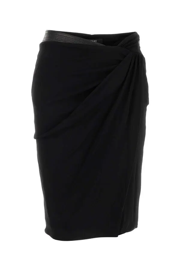 Versace Stretch Viscose Mini Skirt With Contrast Lining