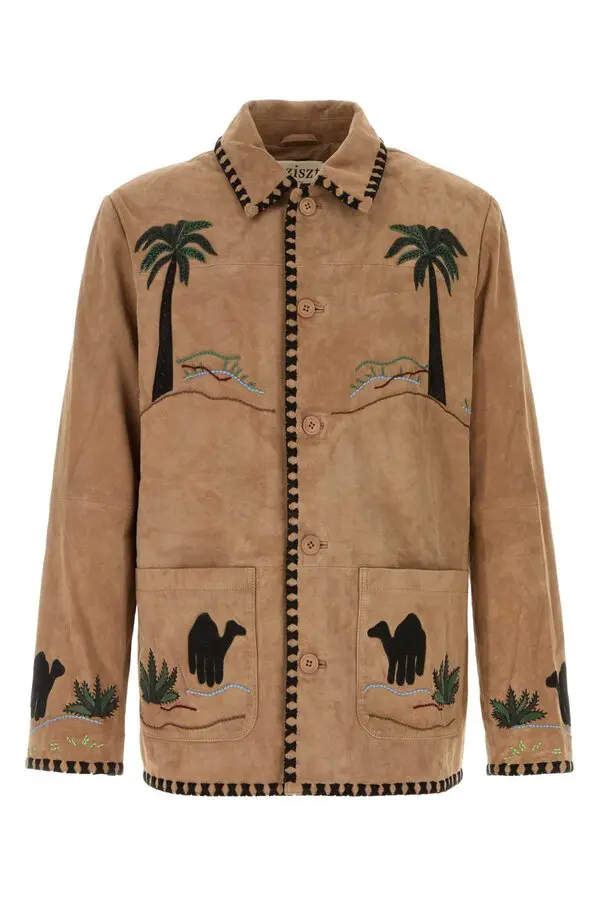 BAZISZT Suede Leather Fuga Jacket With Desert Embellishments