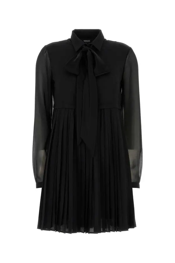 Versace Crepe Mini Dress - Black