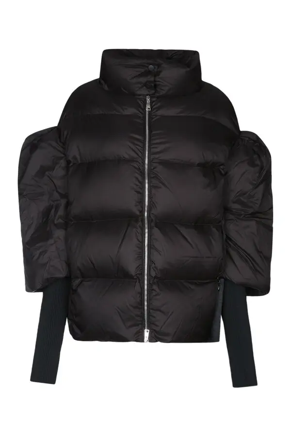 Add Cropped Down Jacket With Voluminous Sleeves