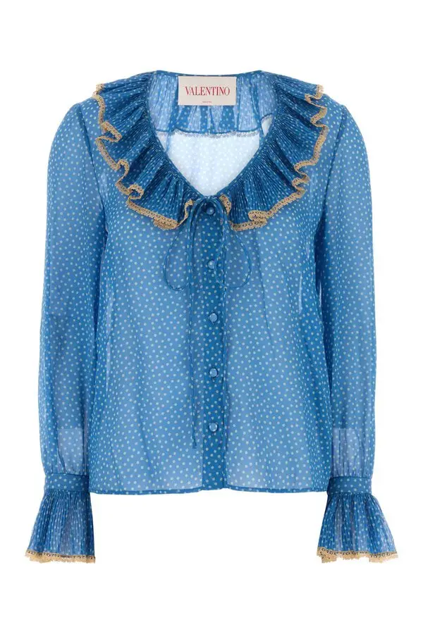 Valentino Garavani Silk Blouse With Tassel Detail - Printed