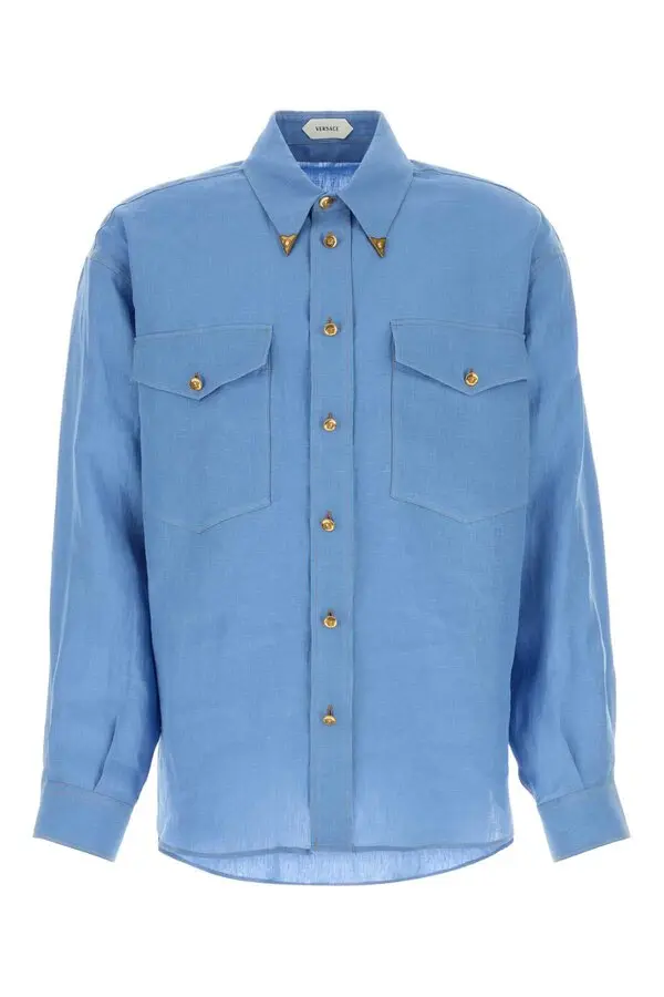Versace 100% Linen Button-down Shirt