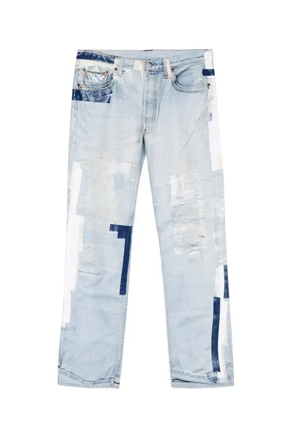 Acne Studios Patchwork Light Wash Denim Trousers