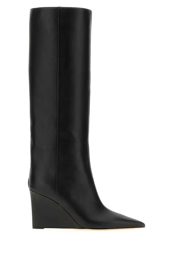 JIMMY CHOO Blake Leather Wedge Boots - Black