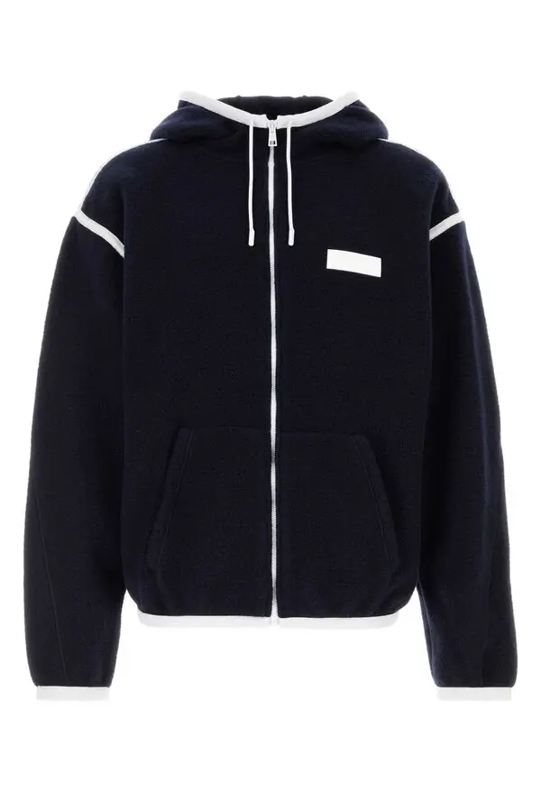 Givenchy Zip Up Wool Blend Jacket With Hood