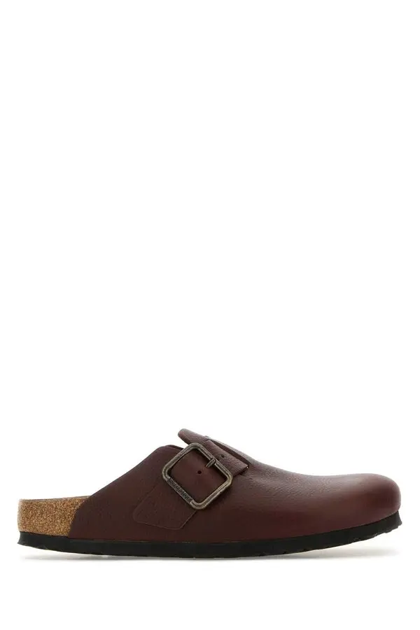 BIRKENSTOCK Leather Boston Clogs - Burgundy