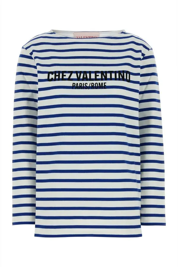 Valentino Garavani Embroidered Cotton T-shirt For - Stripped