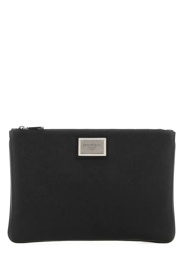 Dolce & Gabbana Mini Leather And Nylon Pouch Handbag