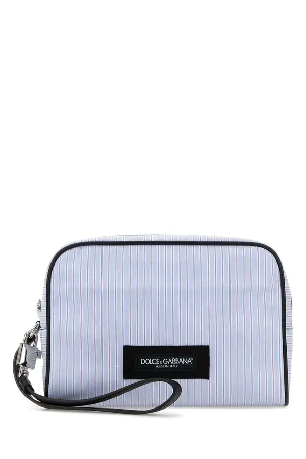 Dolce & Gabbana Embroidered Poplin Mini Clutch Bag 22cm X 15cm X 7cm